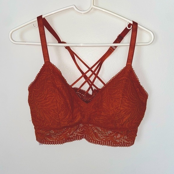 Auden Intimates And Sleepwear Auden Burnt Orange Lacey Criss Cross